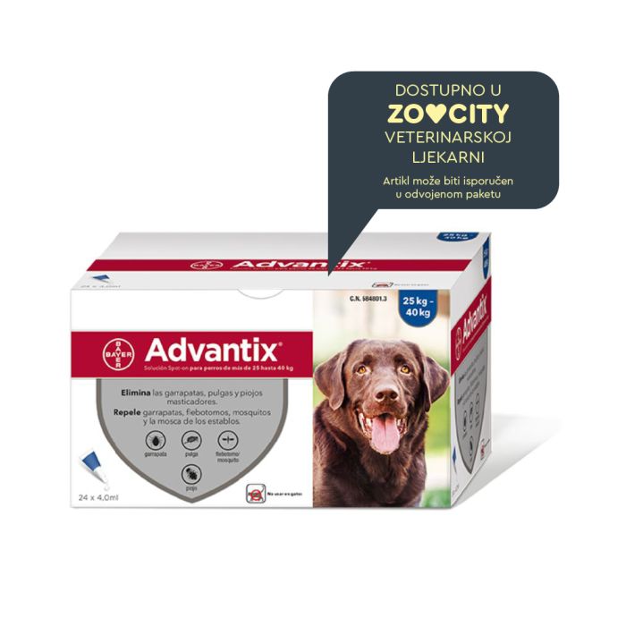 Advantix ampula za pse od 25-40 kg | Ampula za pse protiv nametnika | 1 ...