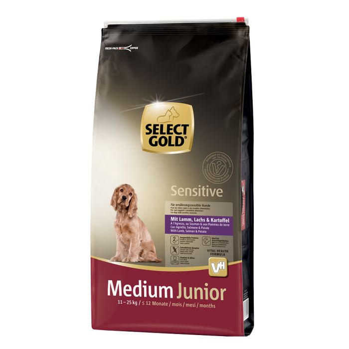 Select Gold Sensitive Junior Medium janjetina, losos i krumpir | Suha ...